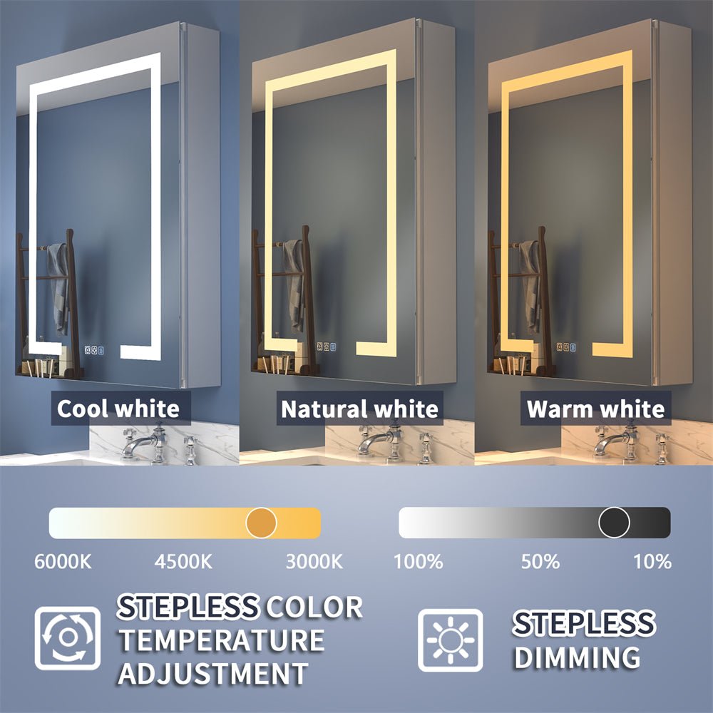 Boost-M1 72" W x 30" H Combination Medicine Cabinet with Mirror led Li ...