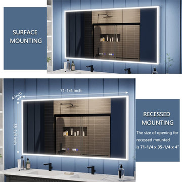 LED Medicine Cabinet with Magnifiers Front and Back Light-Illusion ...