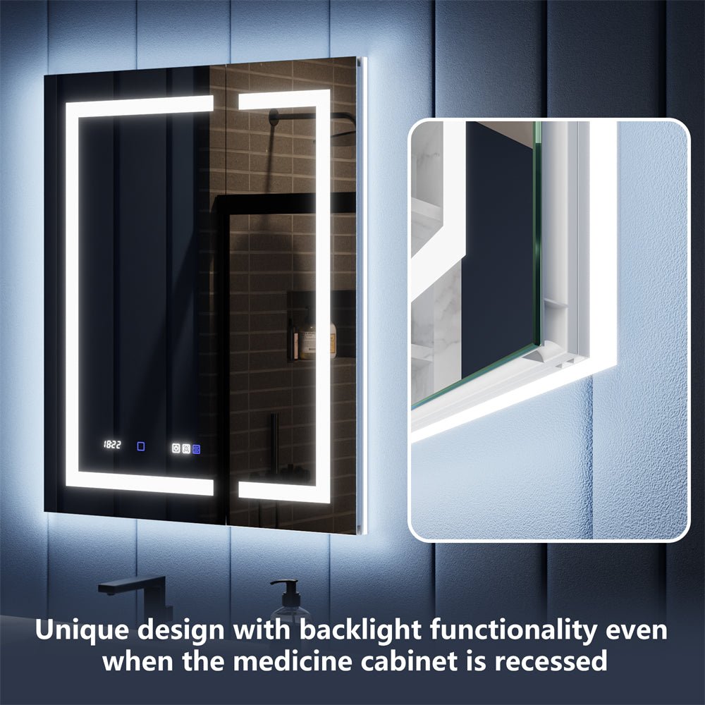 Led Medicine Cabinet | Illusion-B 30" x 36" LED Lighted Inset Mirrored ...