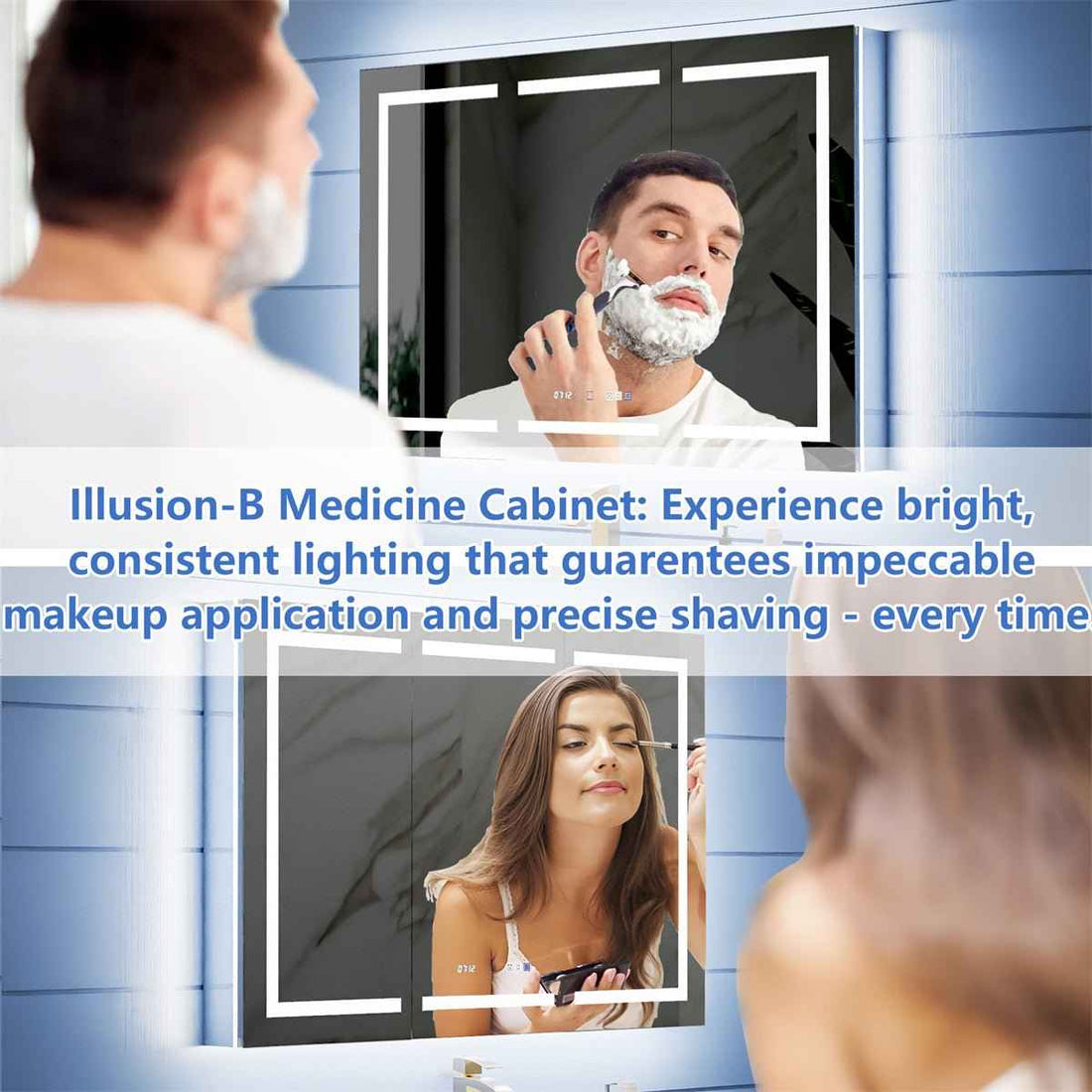 Lighted Medicine Cabinets| Illusion-B 24" x 36" LED Lighted Inset ...