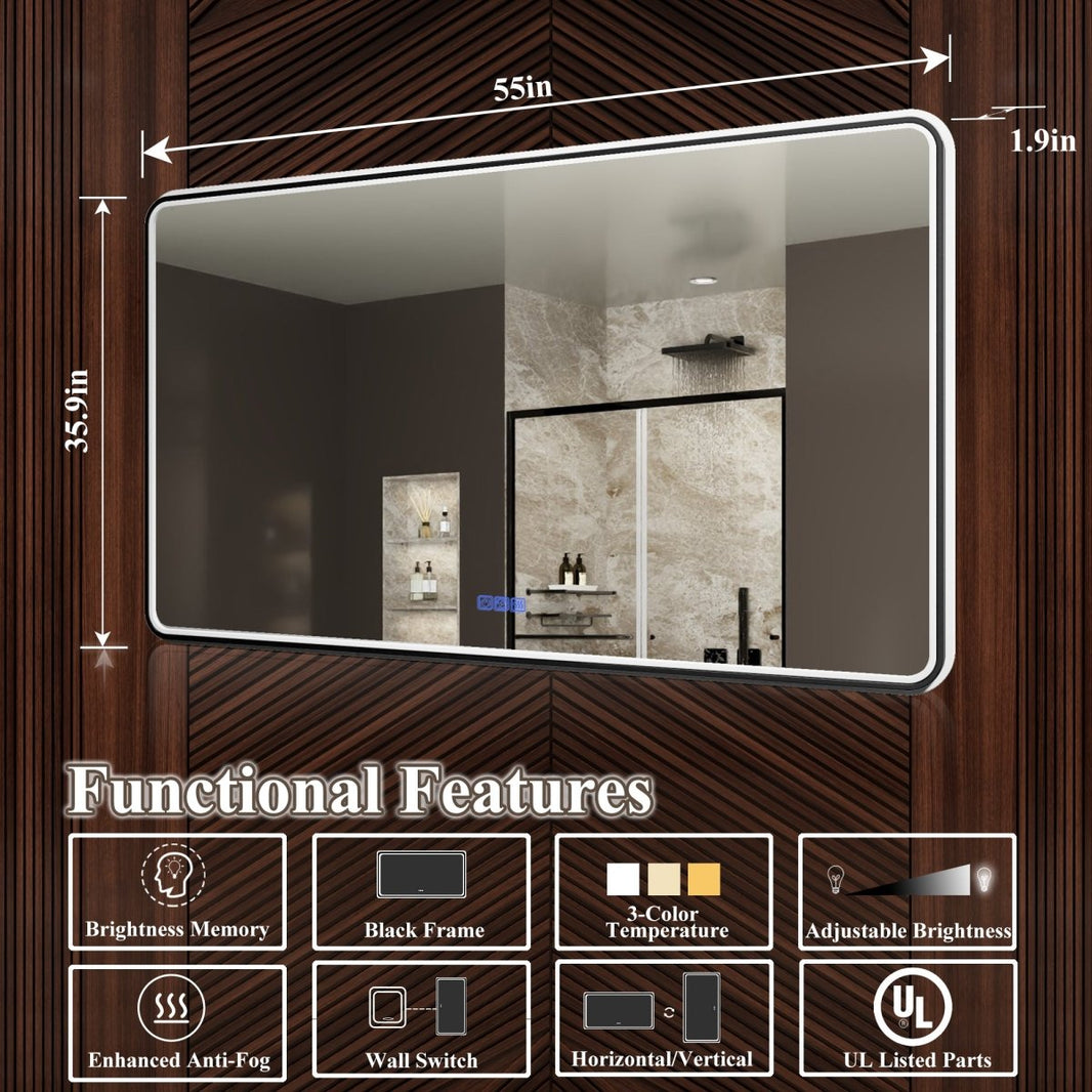 Lumina Lighted Bathroom Mirror,High Illuminate, Inner & Outer Lighting ...