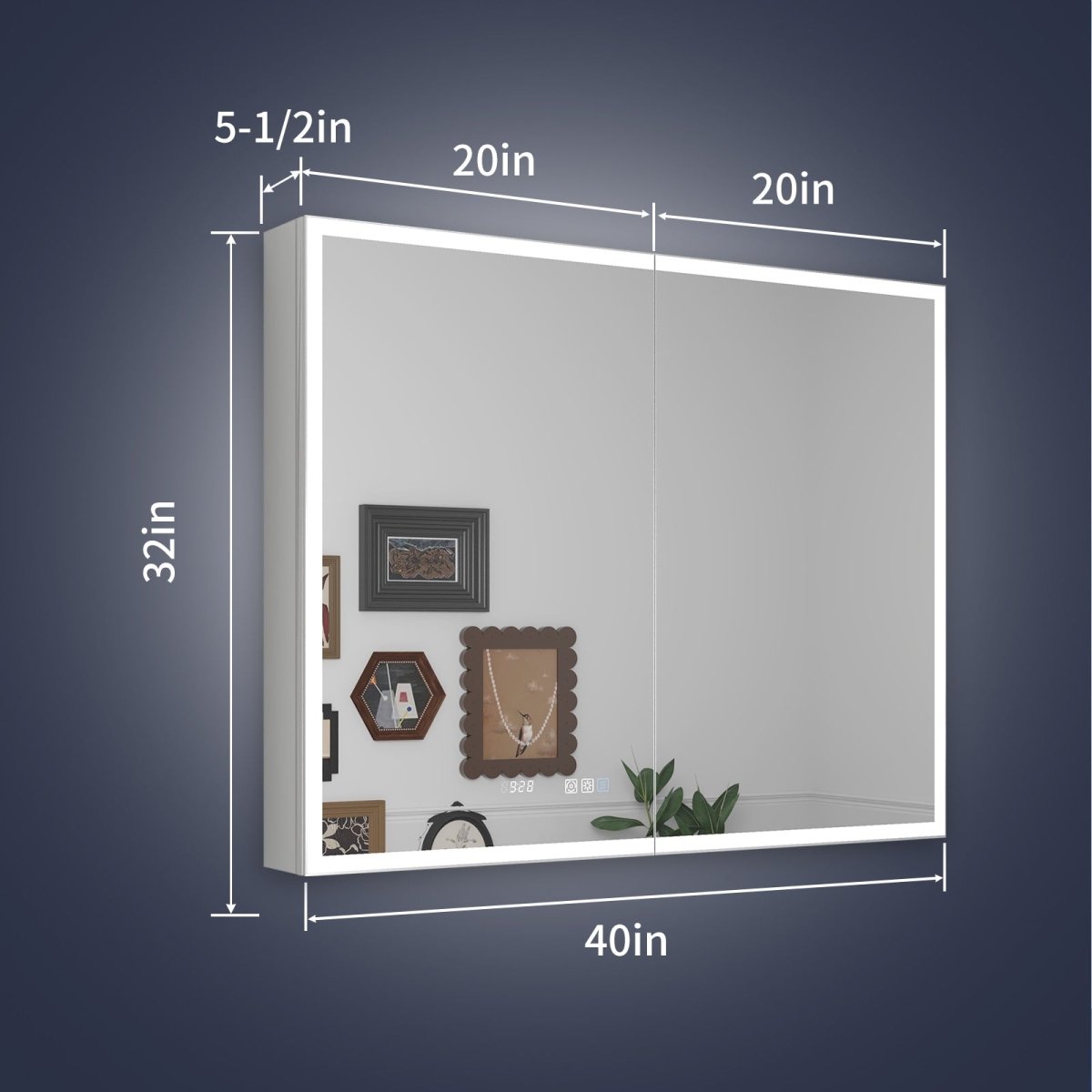 Exbrite LED Medicine Cabinet with Outlets & USBs-Rim – ExBriteUSA