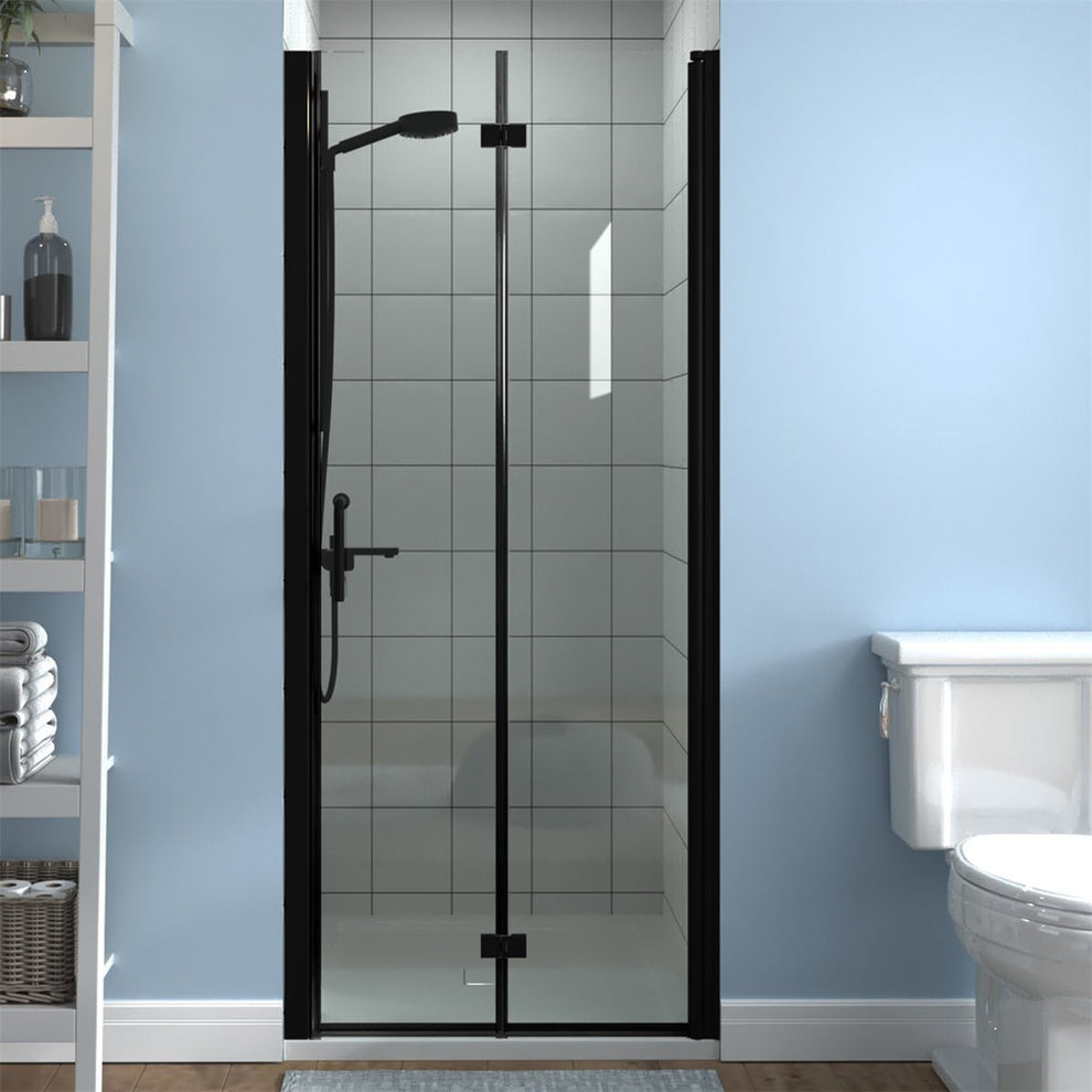 Exbrite Adapt Bifold Shower Door 32-33 in.W x 72 in.H Pivot Swing Show ...