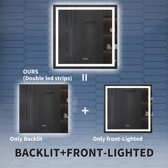 Apex 36" W X 36" H LED Bathroom Large Light Led Mirror,Anti Fog,Dimmab ...