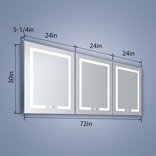 Boost-M1 72" Medicine Cabinet with Mirror LED - Premium Design – ExBriteUSA