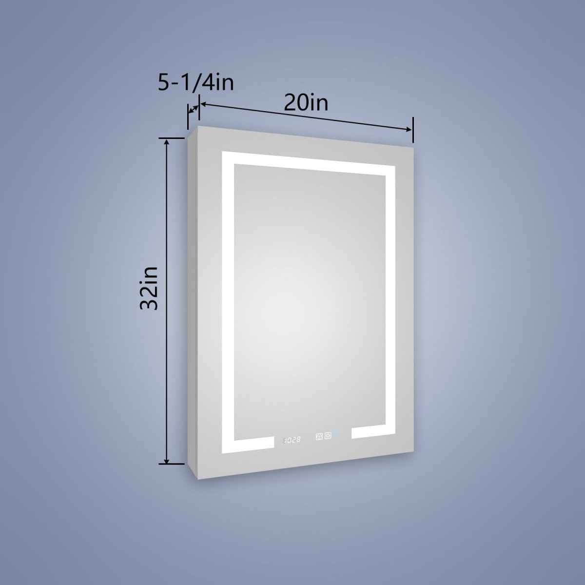 Boost-M2 20" W x 32" H Bathroom Narrow Light Medicine Cabinets with Va ...