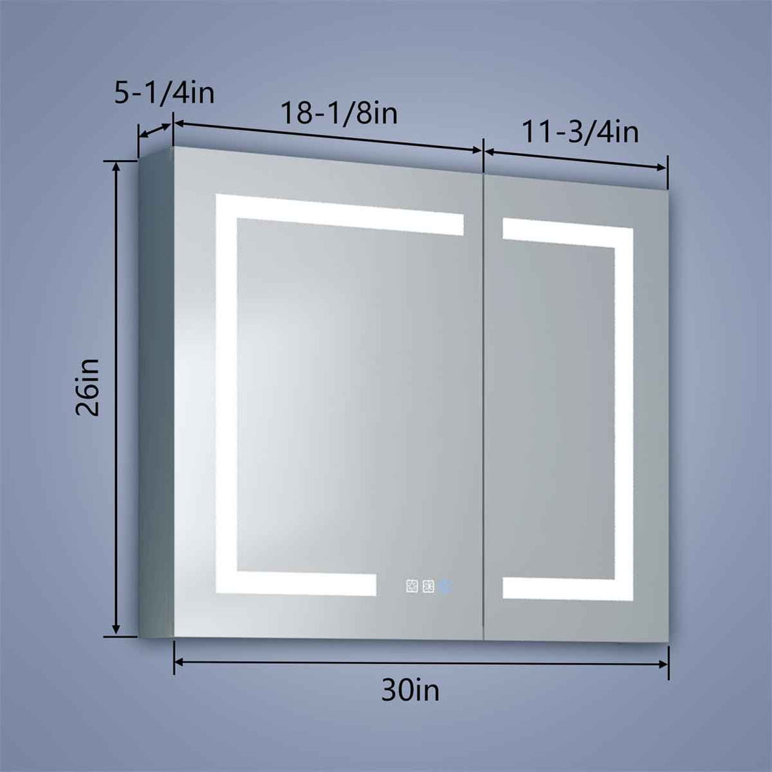 Boost-M1 30 in. W x 26 in. H Bathroom Medicine Cabinet with Mirror And ...